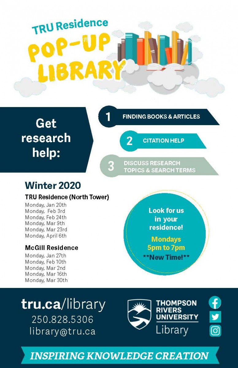 TRU Residence Library Pop-Up is BACK! – Library News