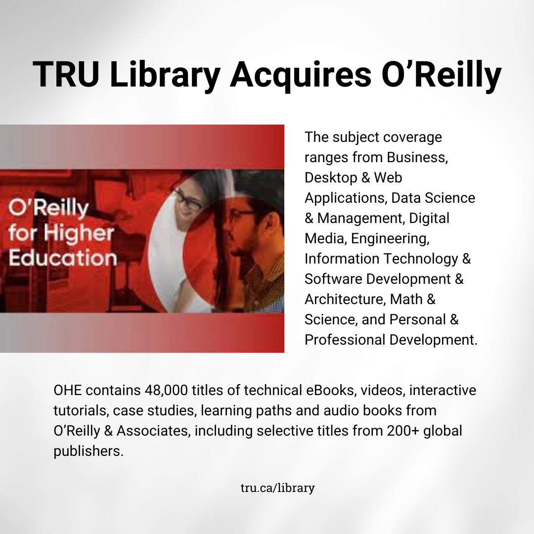 Library Acquires O’Reilly for Higher Education – Library News