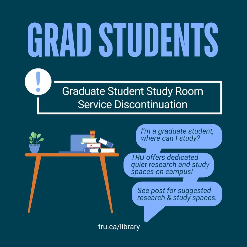 Library Graduate Student Study Room Service Discontinuation – Library News